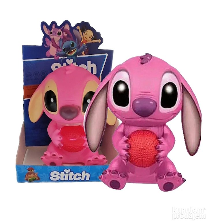 Gumirani Stitch roze sa loptom