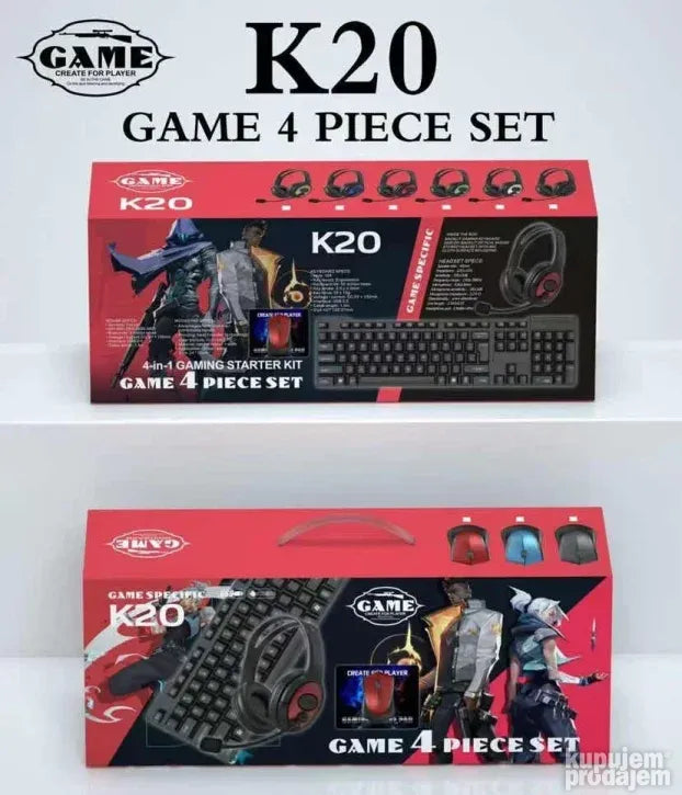 K20 GEJMERSKI SET – Miš – Podloga – Tastatura – Slušalice