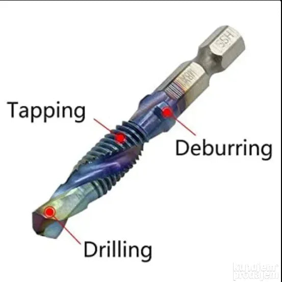 Kombinovane burgije za rezanje navoja HSS 6kom