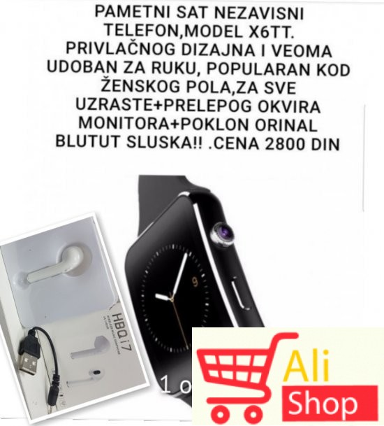 Pametan sat x6 nezavisni telefon+POKLON blutut SLUSALICE