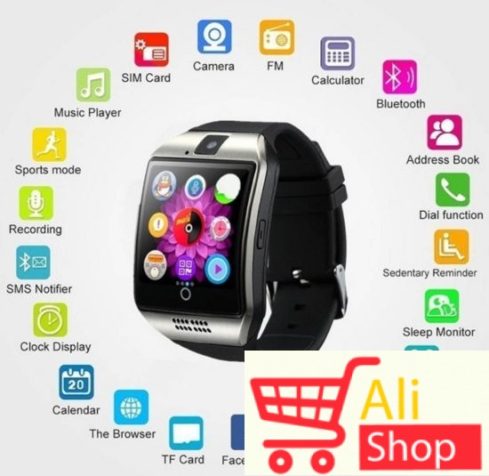Pametni Sat Q18 smart watch CRNI Telefon Sim Kamera