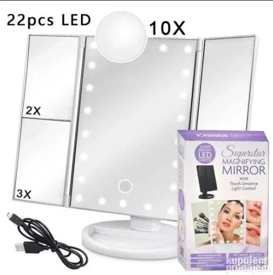 LED ogledalo – Superstar Magnifying Mirror