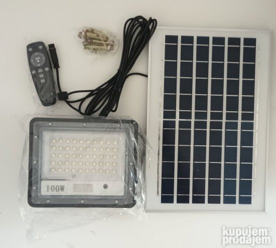 Led reflektor 100W sa solarnim panelom solarni panel
