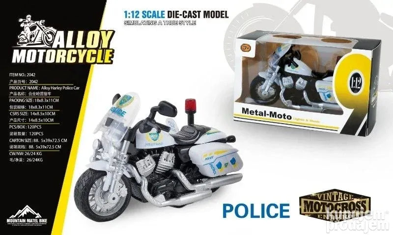 Metalni Policjiski Motor 1/12 razmera