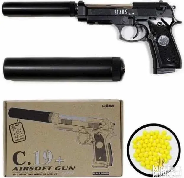 NOVO! Airsoft Pistolj C19+