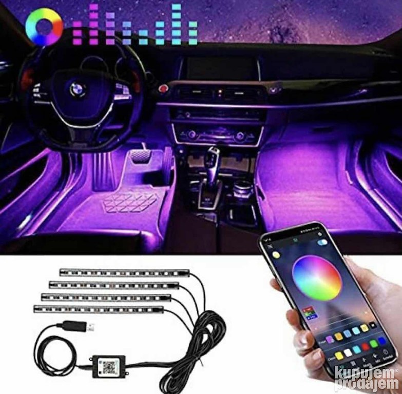NOVO! Ambijentalno svetlo osvetljenje led Rgb+ aplikacija auto