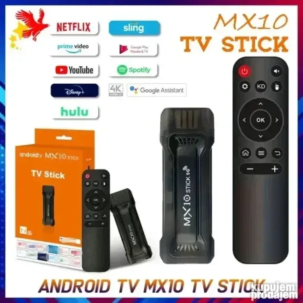 NOVO! Android TV stick MX10 4K 5G 4/32GB Tv box