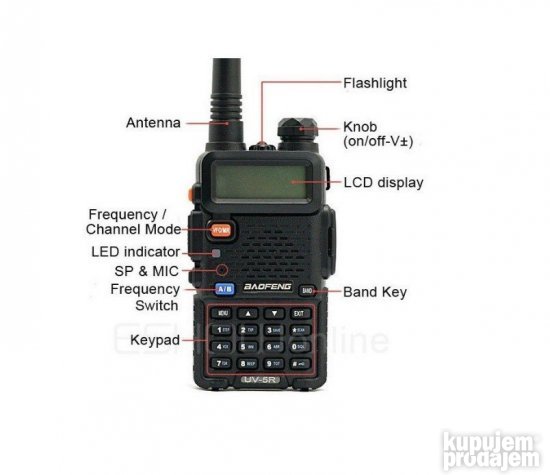 NOVO! Baofeng UV 5 R radio stanica 8 W Dual Band