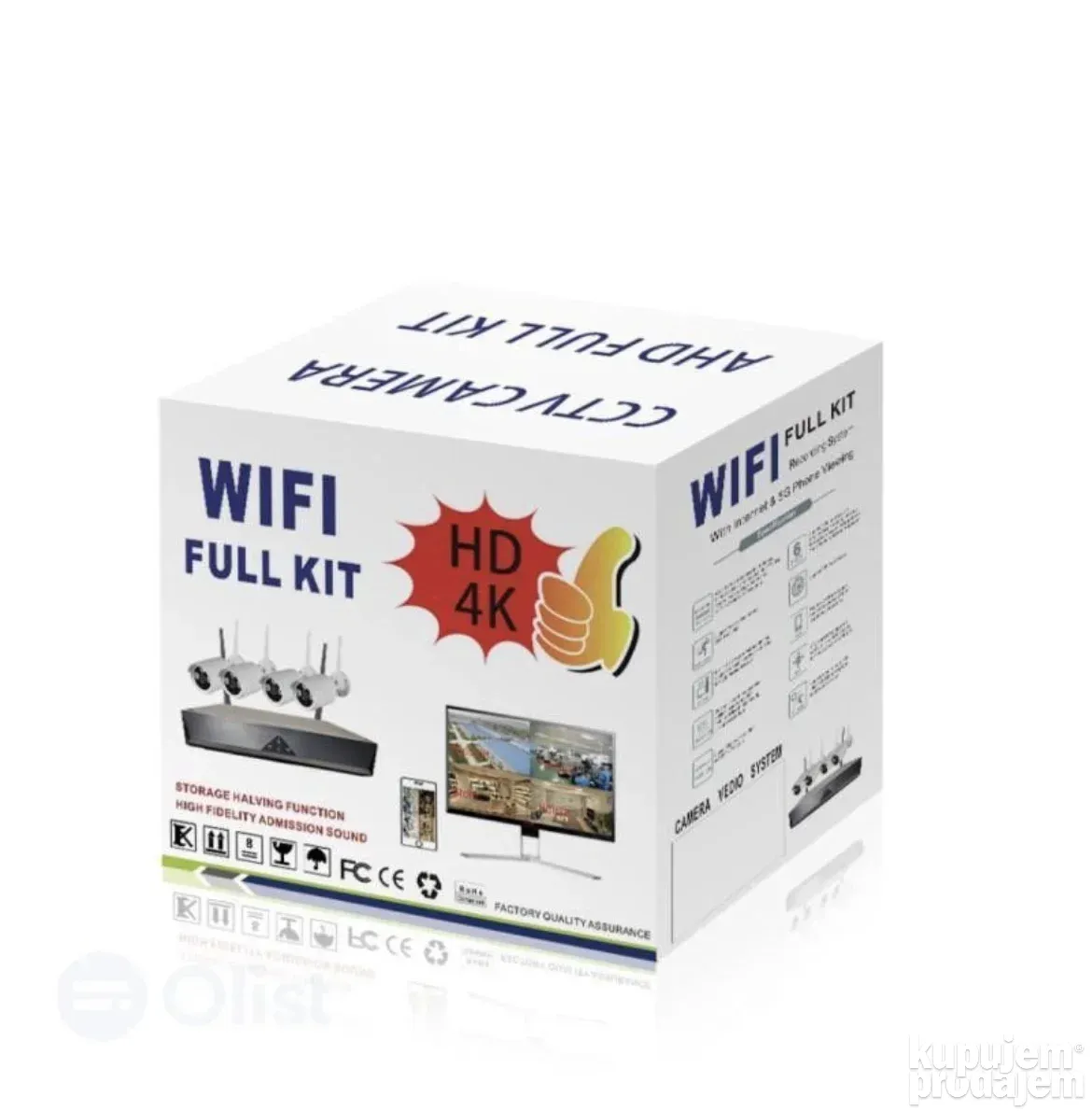 NOVO! CCTV WIFI sigurnosna kamera, sa 4 bežične kamere, FULL