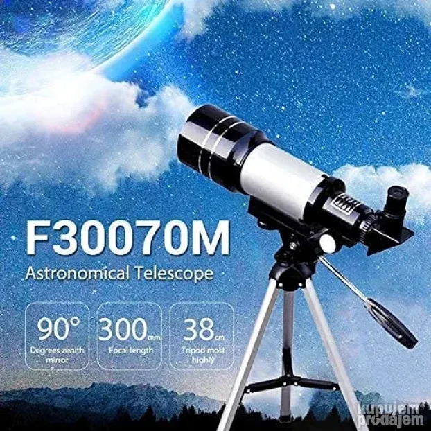 NOVO! F30070 Astronomski Teleskop 70 mm do 150X