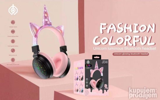 NOVO! Jednorog slusalice macje usi cat ear unicorn headphones