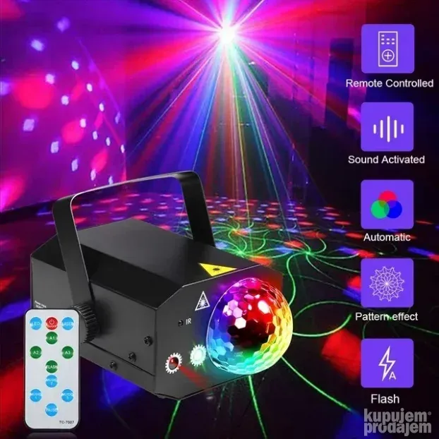 NOVO! Laser Majic Ball svetlosni efekat projektor LED + 2 x laser
