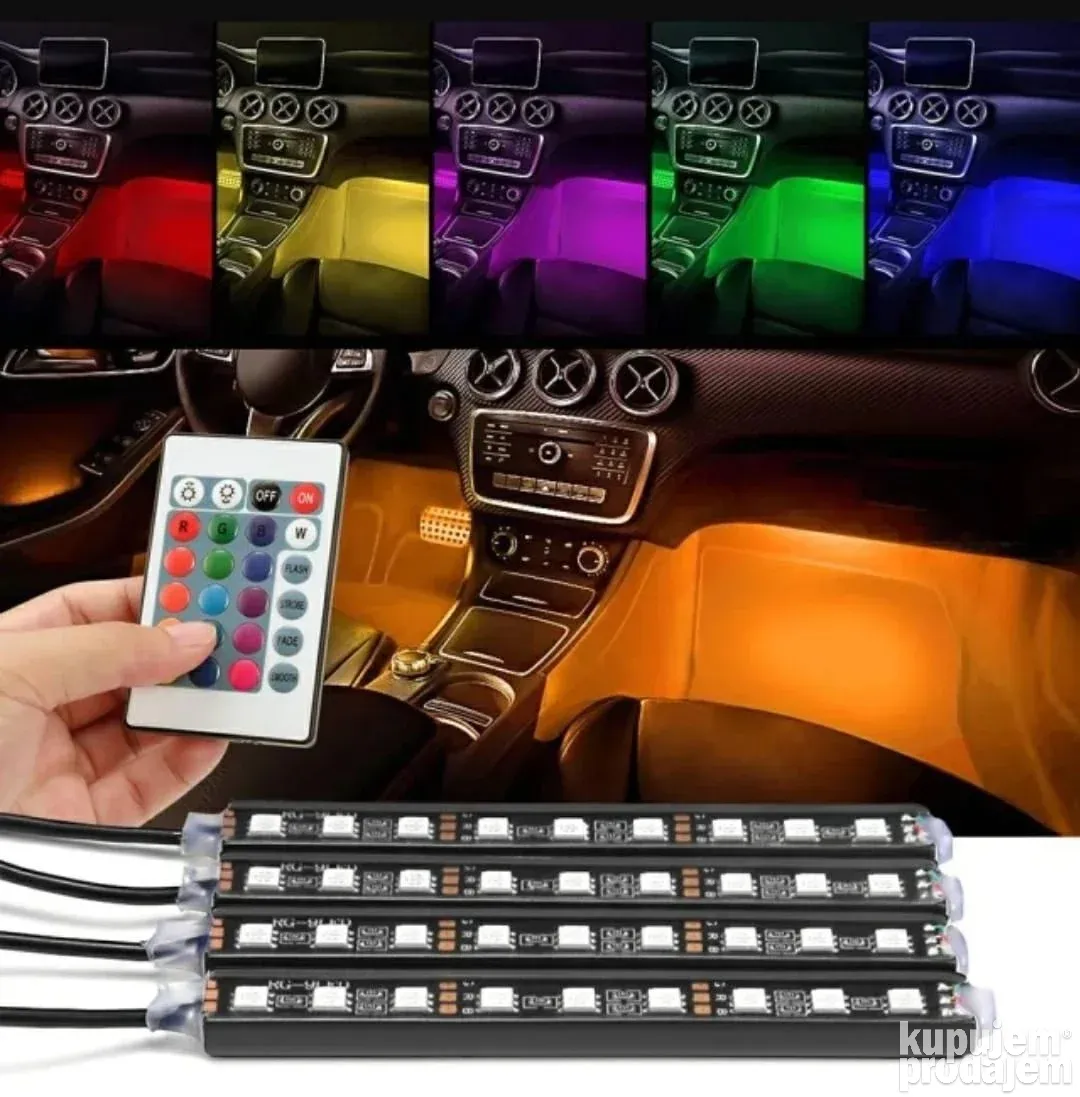 NOVO! LED RGB Amijent svetlo za pod automobila / auto ambijentalno