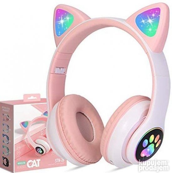 NOVO! Macje usi Cat Ear STN28 decije Bluetooth SLUSALICE maca