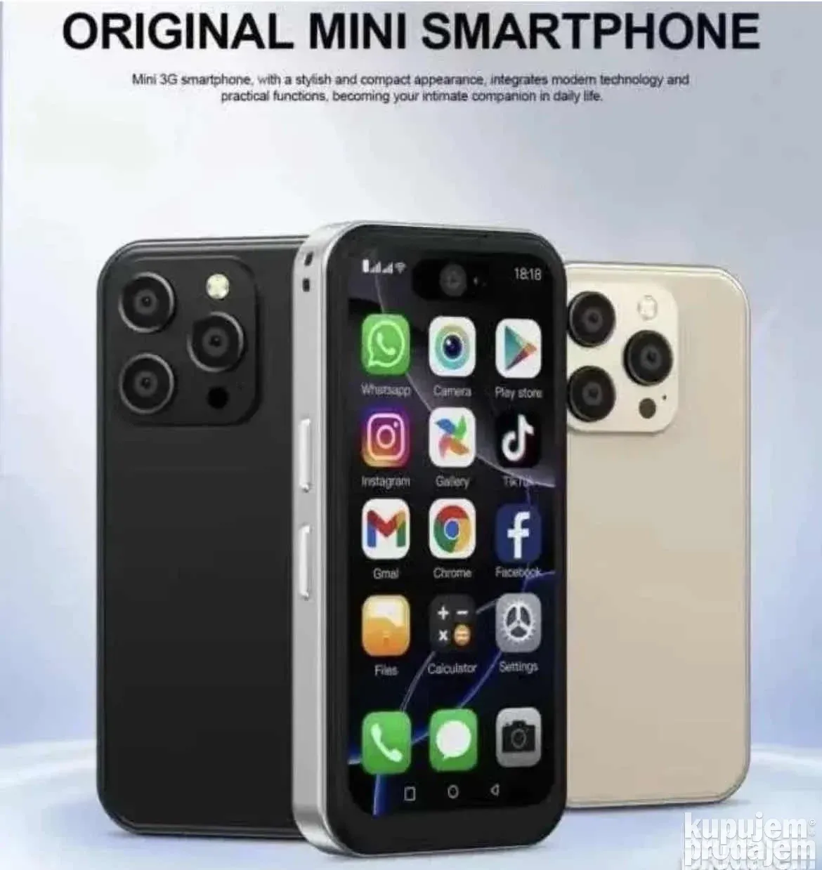 NOVO! mini telefon iphon mini 16pro sivi i crni