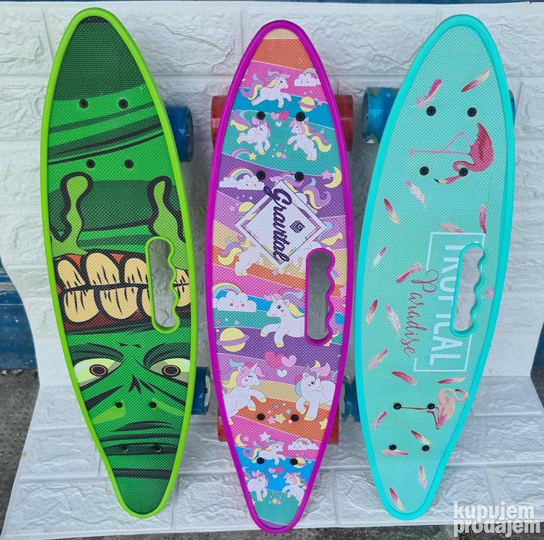 NOVO! Penibord šareni – penny board skejt bord60cm flamingos
