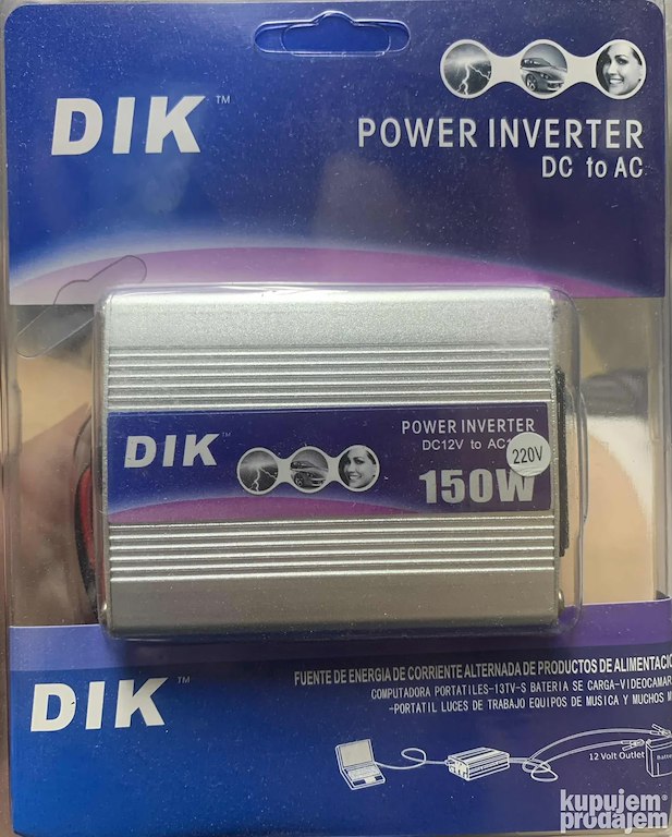 NOVO! pretvarač napona inverter sa 12v – 220 DIK 150W NOVO
