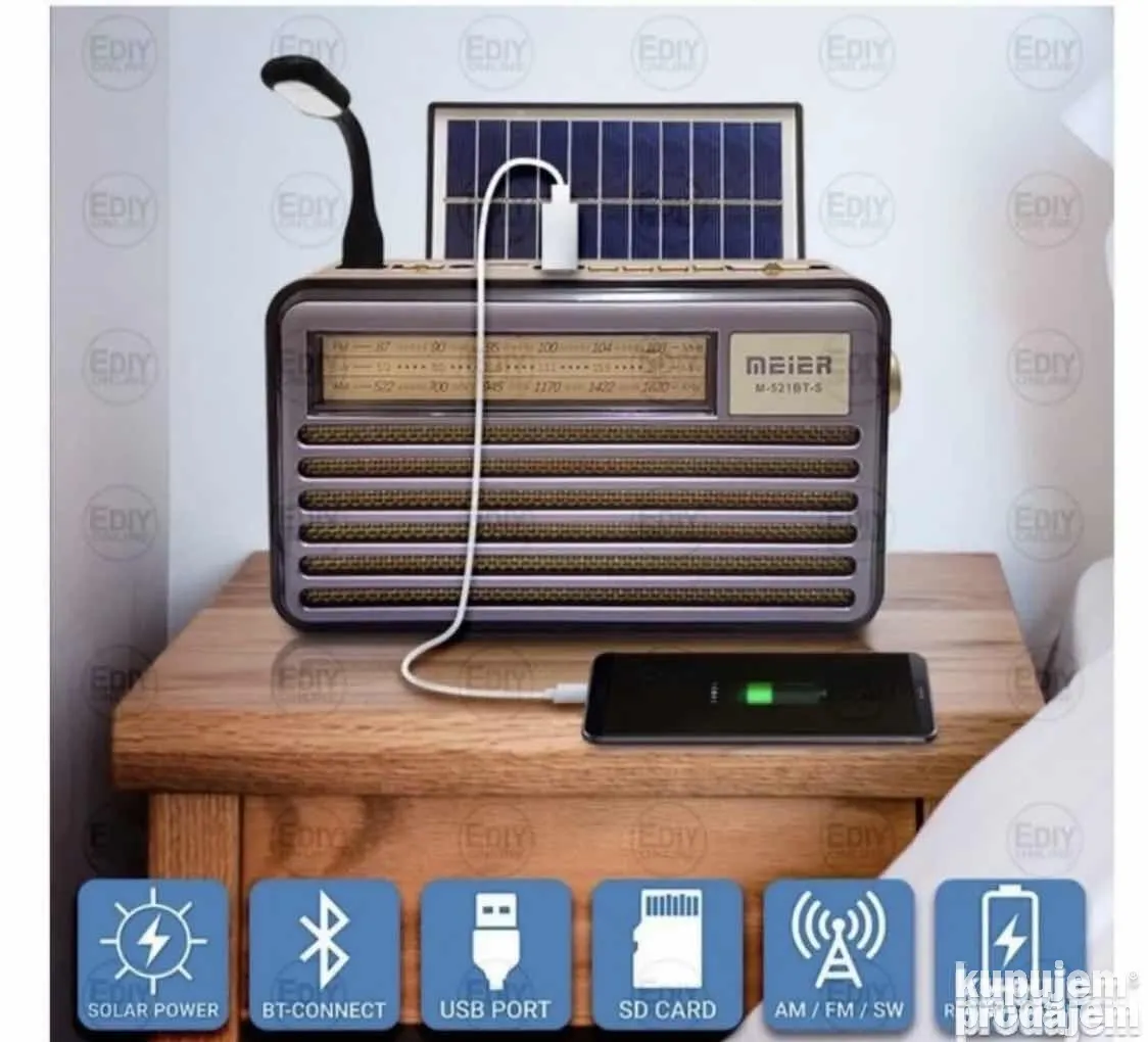 NOVO! radio tranzistor solarni retro blutut MK-193BT