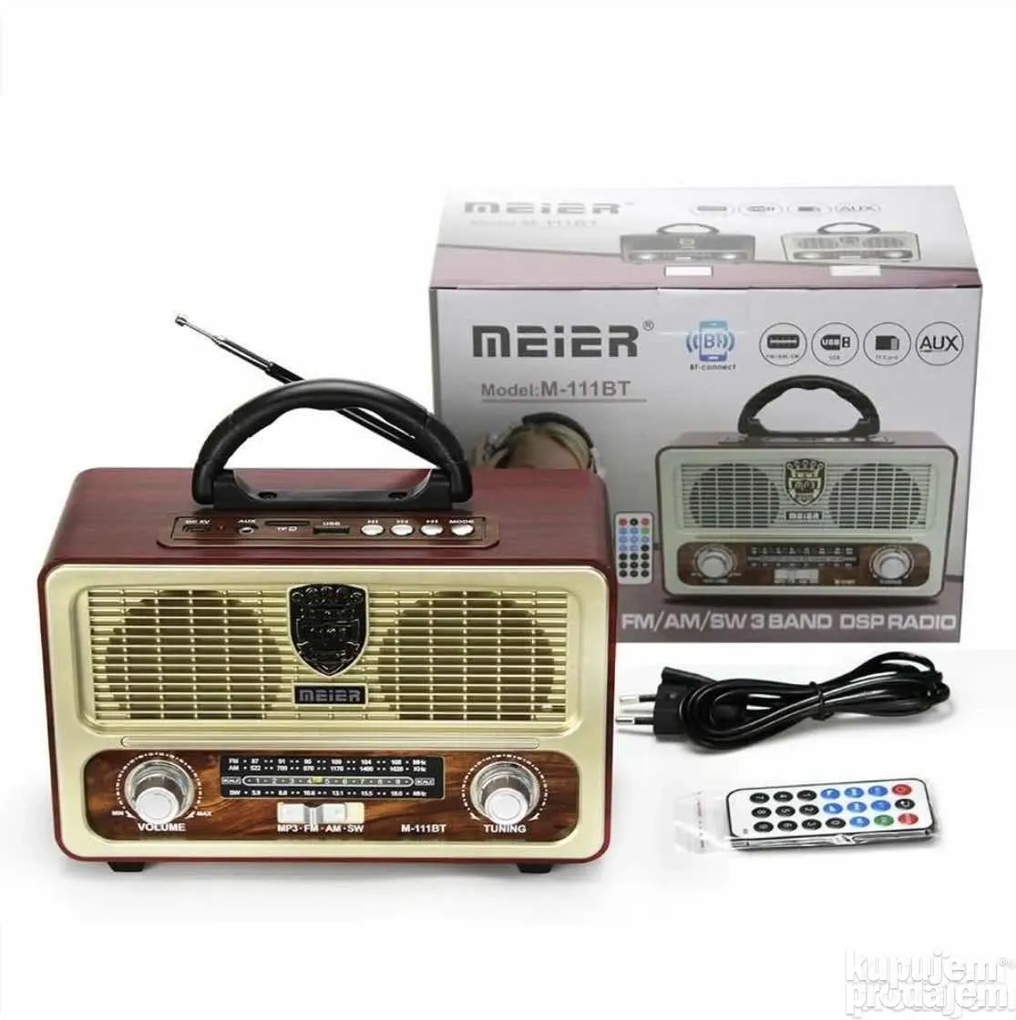 NOVO! retro radio tranzistor USB – BT – FM / M – 111BT