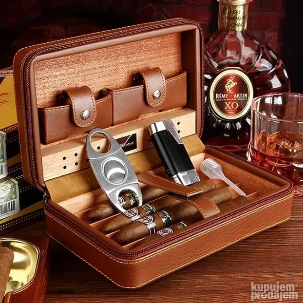 NOVO! SET COHIBA Humidor upaljac brener i sekac noz za tompuse