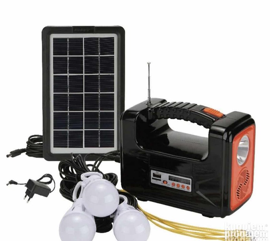 NOVO! solarna lampa sistem AC + 3 sijalice punjač radio blutut