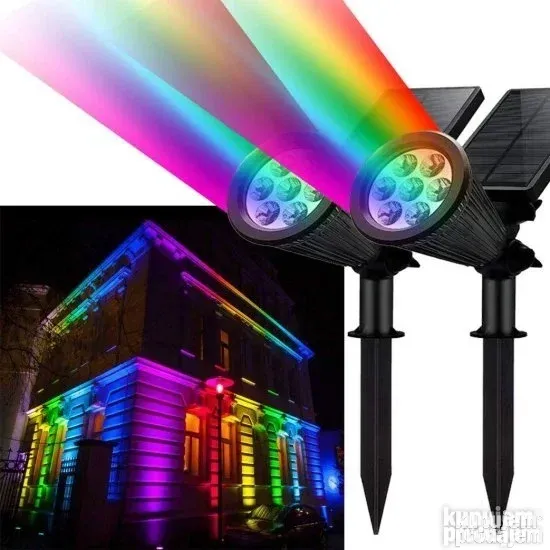 NOVO! Solarna RGB lampa za spoljnu upotrebu sa 9 dioda