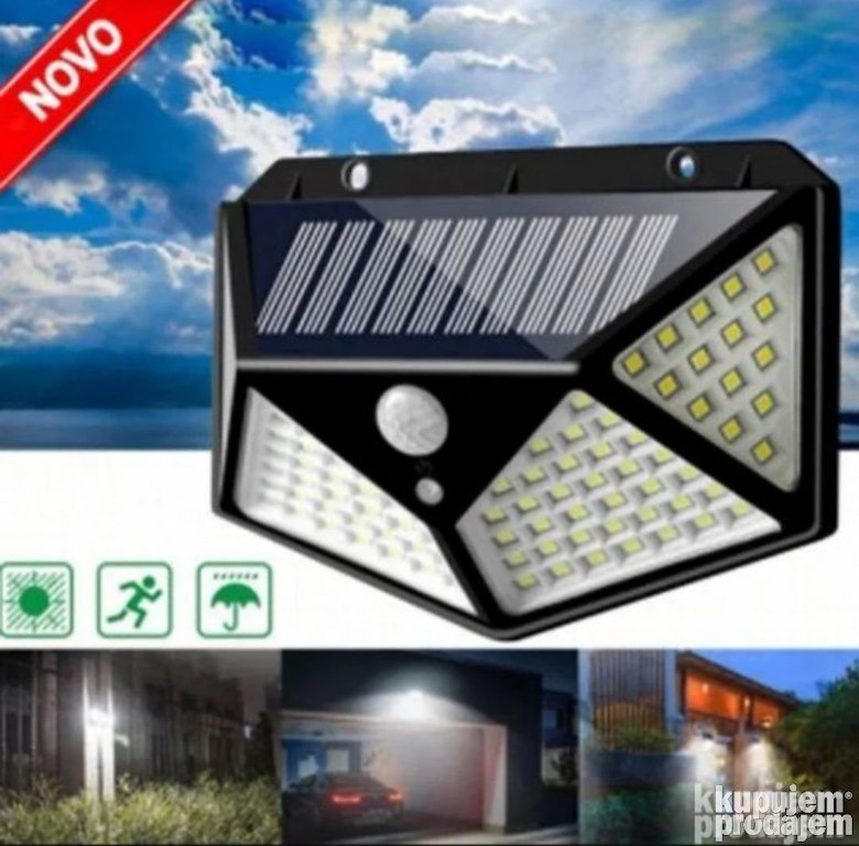 NOVO! Solarni Reflektor 4 komada SOLARNA LAMPA 100 Dioda