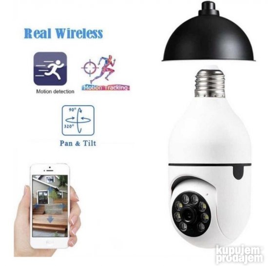 NOVO! WiFi rotirajuca IP kamera sijalica PTZ + audio komunikacija