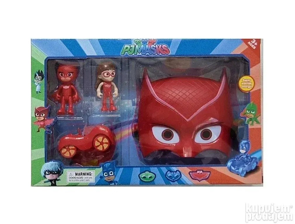 Owlette PJ masks 2u1 set sa vozilom i maskom
