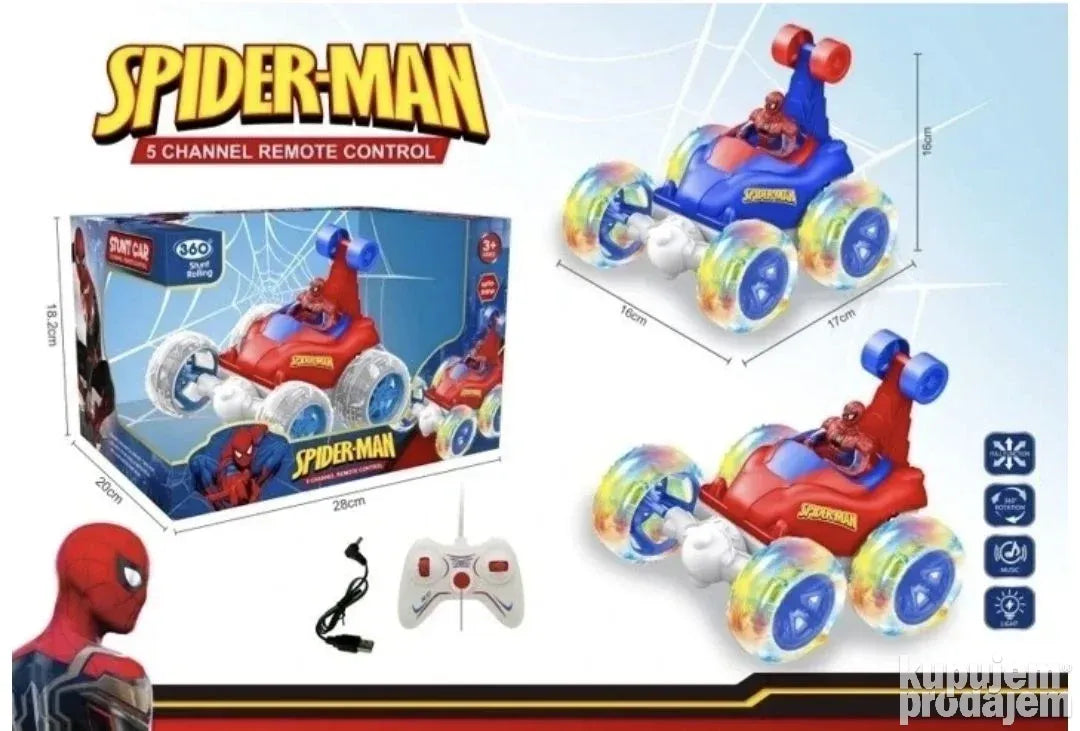 Spider-Man Stunt Car na daljisnko upravljanje