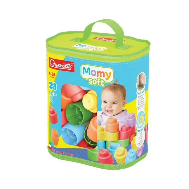 Quercetti Mekane kocke za bebe Momy Soft Bag, 28 komada