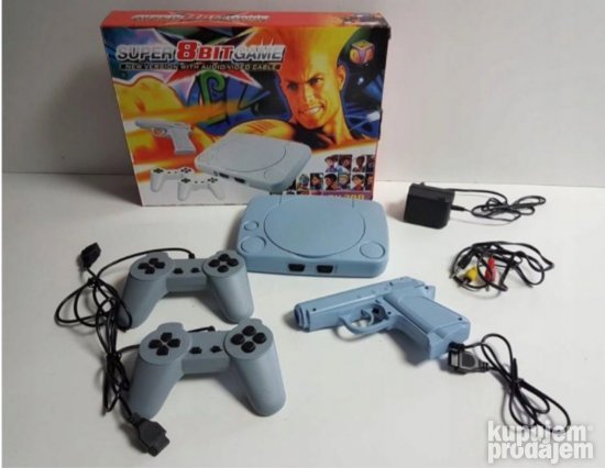 SUPER 8 BIT GAME sa dva džojstika i pištoljem NOVO konzola