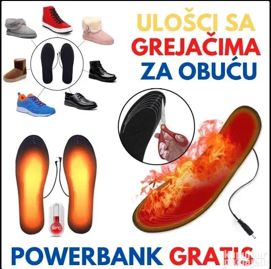 Ulošci sa grejačima za obuću + Powerbank Gratis