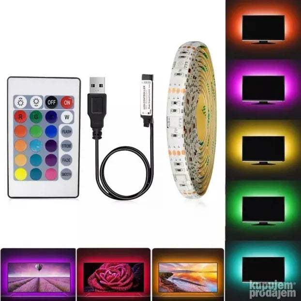 Usb rgb led Traka 3 metra sa daljincem