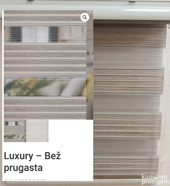 Zebra zavese LUXURY Bež Prugasta Dan Noc