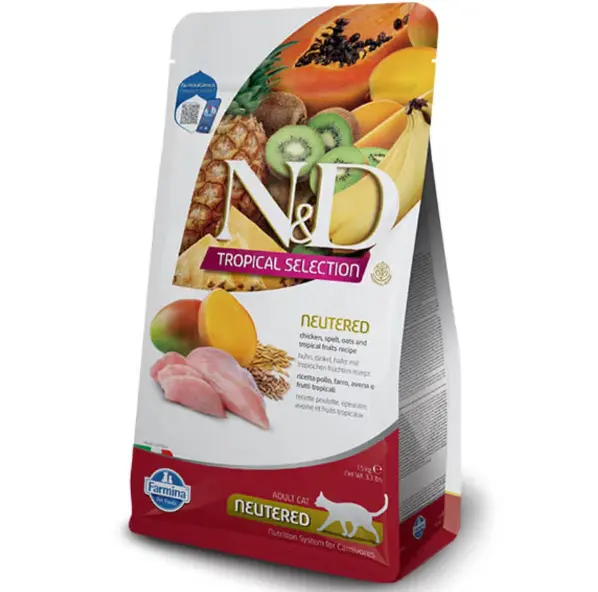 N&D Suva hrana za sterilisane mačke Tropical, Piletina, 300g
