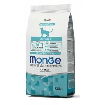 Monge Superpremium Monoprotein Hrana za sterilisane mačke, Bakalar, 1.5kg