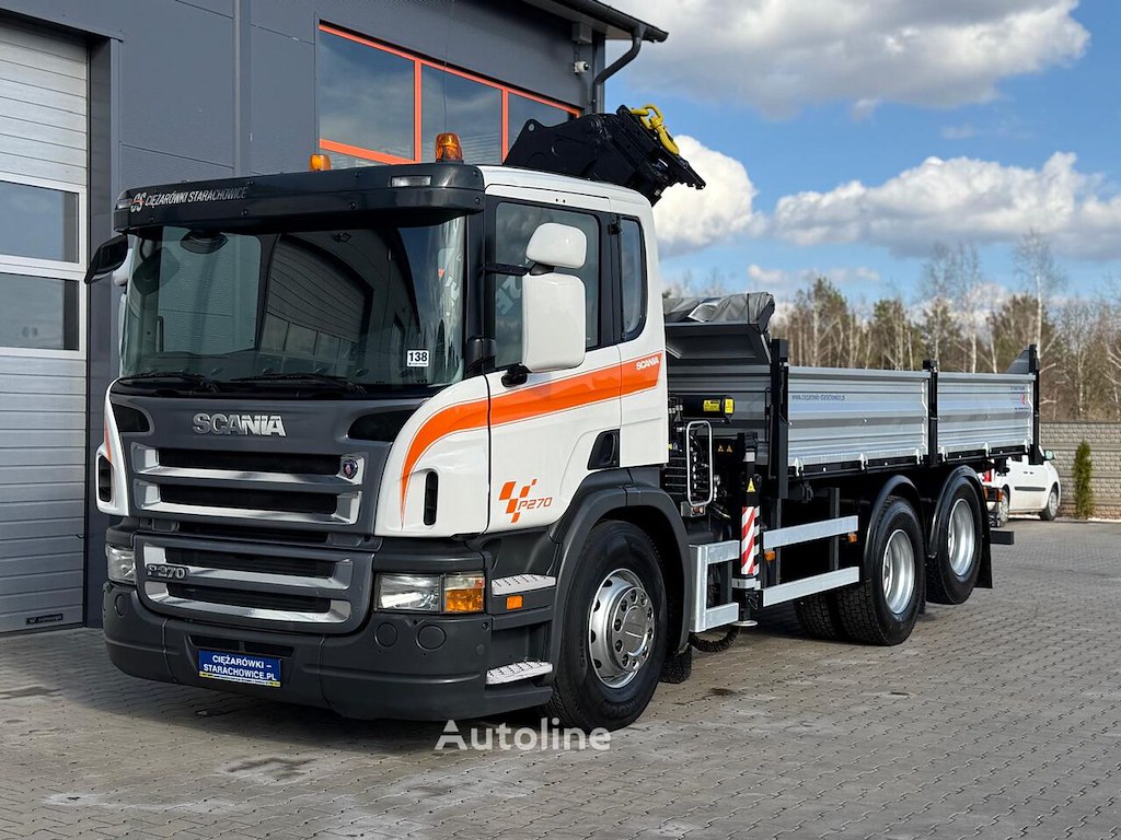 Scania SCANIA P270 6x2 wywrotka 3-stronna + HDS TEREX ATLAS 165.2E kiper