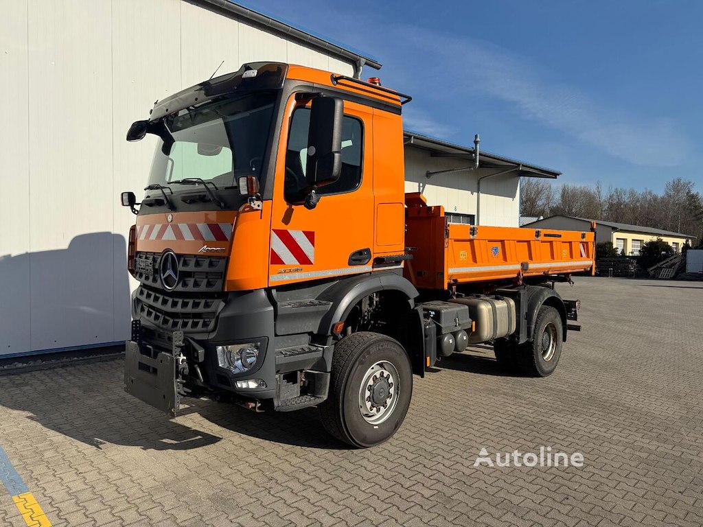 Mercedes-Benz 2036 AK 4x4 3-Way Meiller Tipper Crane HIAB XS088BS-2HiDuo kiper