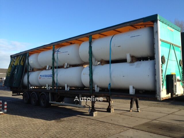 Curtain semi-trailer loaded with LPG tanks poluprikolica sa kliznom ceradom