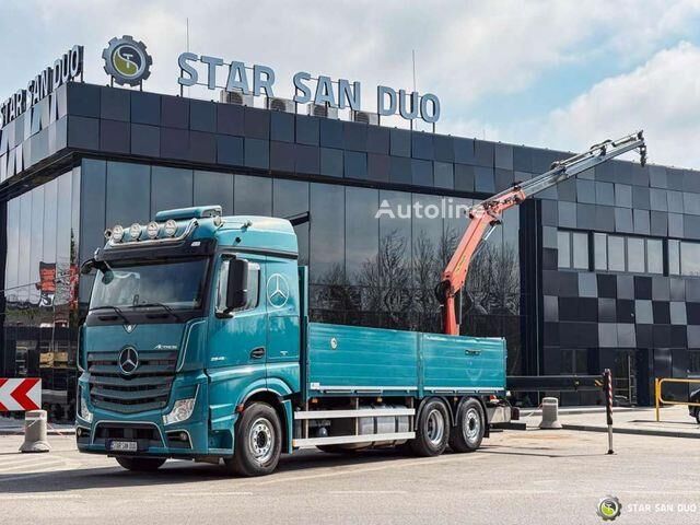 Mercedes-Benz ACTROS 2545 6x2 Palfinger PK 16001 HDS Crane kamion s ravnom platformom