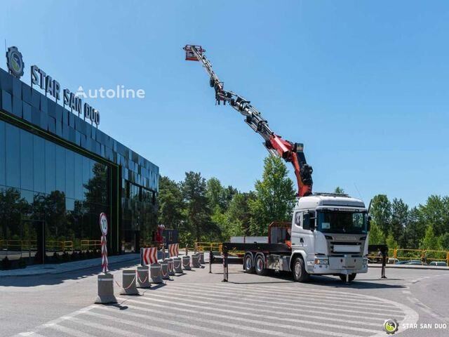 Scania G490 6x2 Palfinger PK 53002 SH Fly Jib Basket kamion s ravnom platformom
