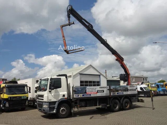 DAF CF 360 6X4 MANUAL GEAR STEELSPRINGS 18,5 TON PALFINKER kamion s ravnom platformom