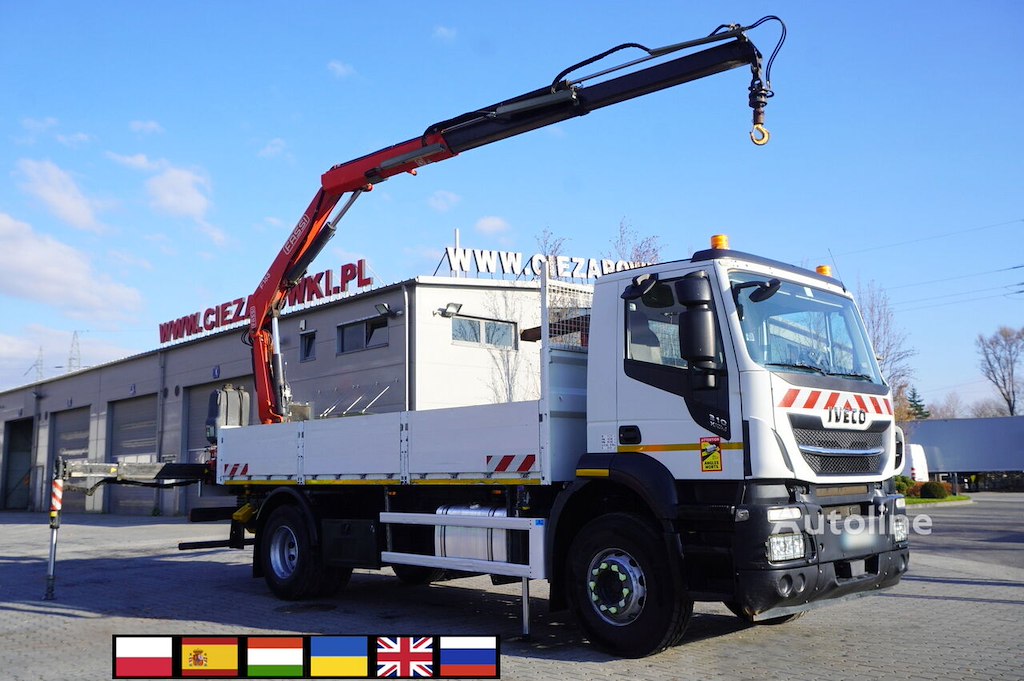 IVECO Stralis X-Way 310 4x2 E6 / Fassi F155 crane / 670 MTH / 130 tho. kamion s ravnom platformom