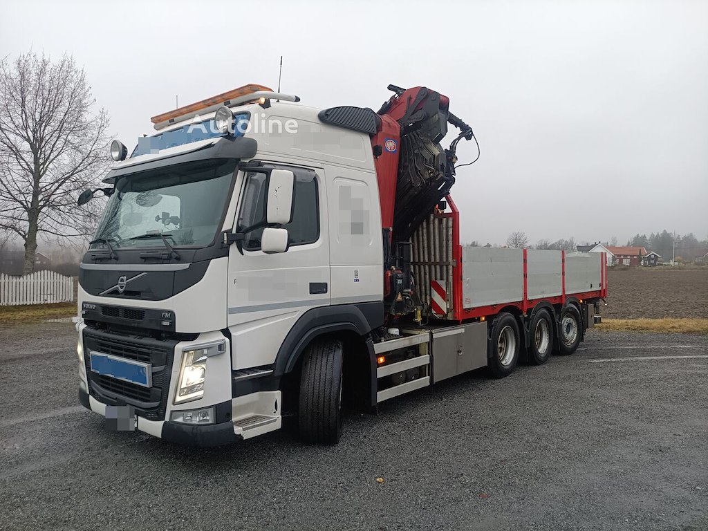 Volvo FM 500 8x4 Crane HMF 5020 K-6 JIB Winch kamion s ravnom platformom