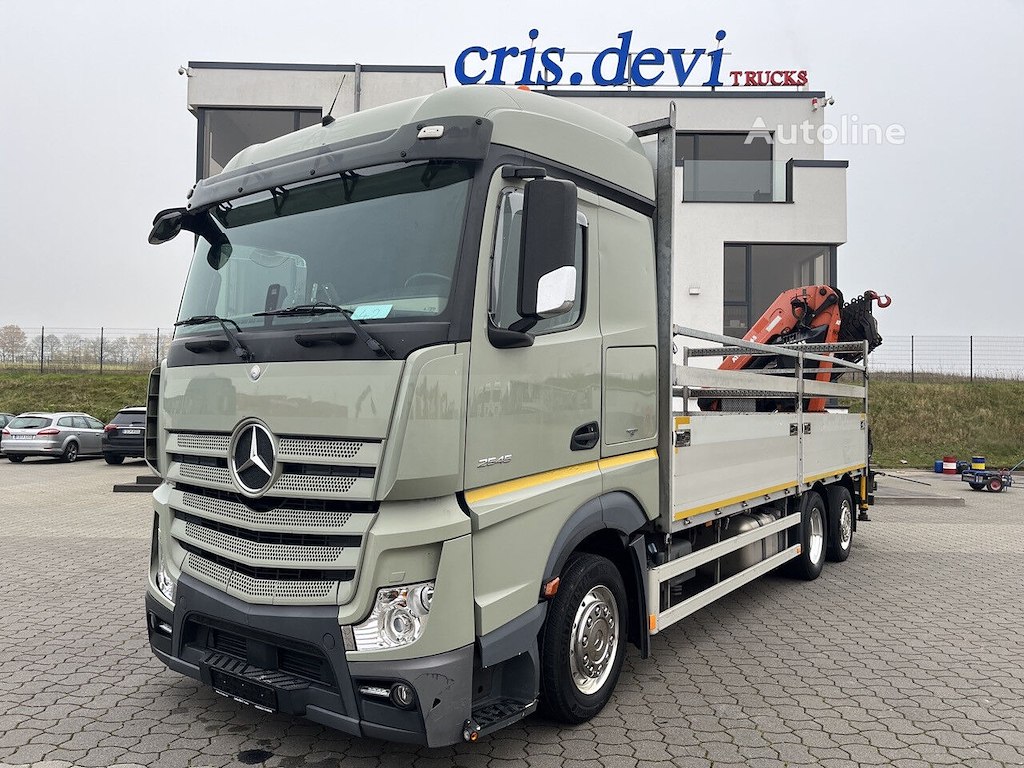 Mercedes-Benz Actros 2545 6x2 Effer - Atlas 265-A6 Lenk- Liftachse kamion s ravnom platformom