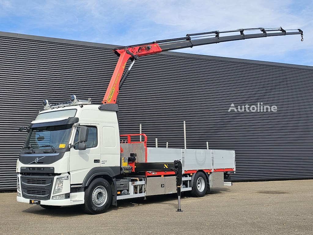 Volvo FM420 4x2 / PALFINGER 18502 - 17 mtr / CRANE / KRAN kamion s ravnom platformom