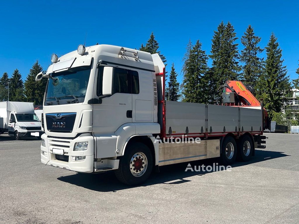 MAN TGS 33.500 - Flatbed+crane 6x4 kamion s ravnom platformom