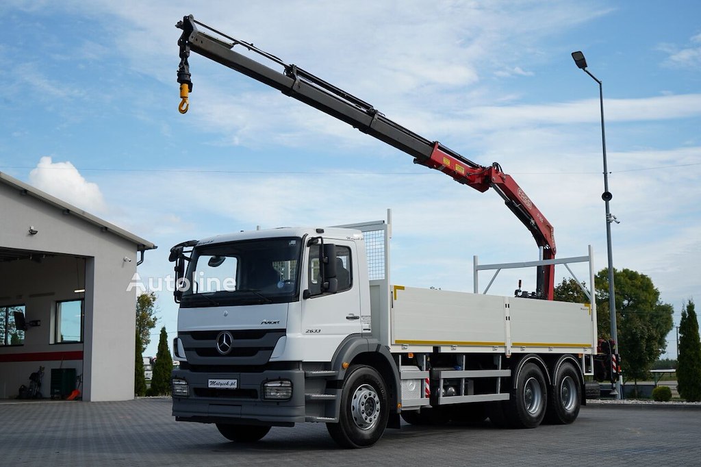 Mercedes-Benz / AXOR 2633 / 6X4 / SKRZYNIOWY - 6,55 M / MOCNA PODŁOGA / HDS FA kamion s ravnom platformom