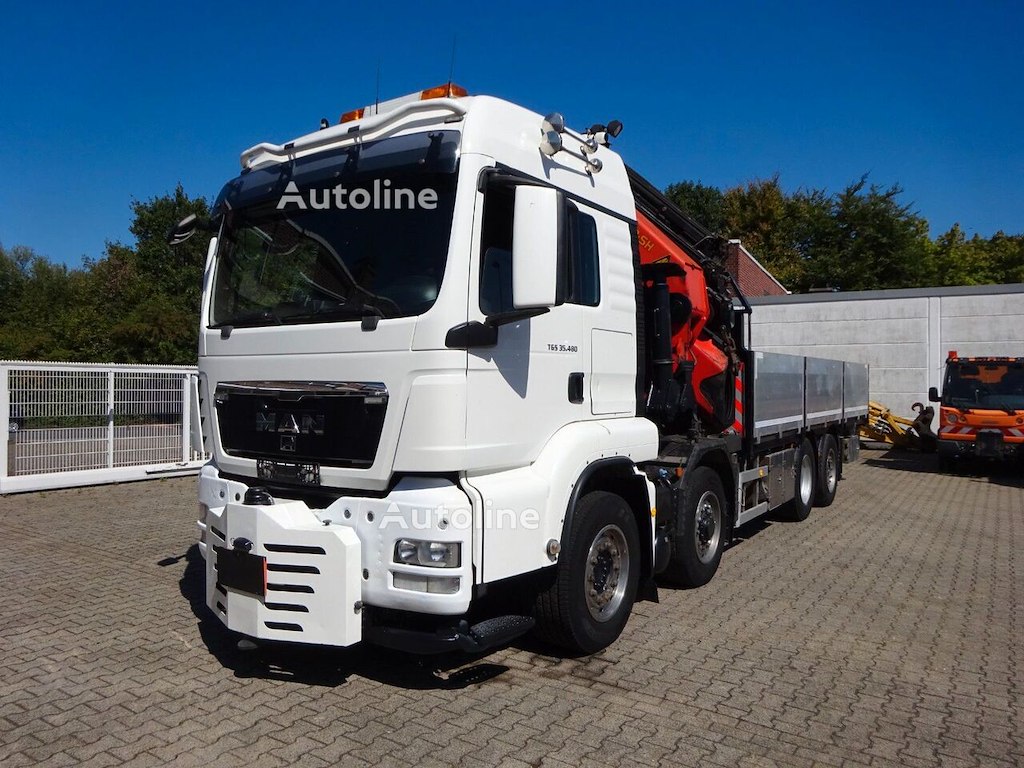 MAN TGS 35.480 - Flatbed + crane kamion s ravnom platformom